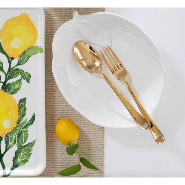 VIETRI Limoni Lemon White Figural Lemon Medium Bowl | Chairish