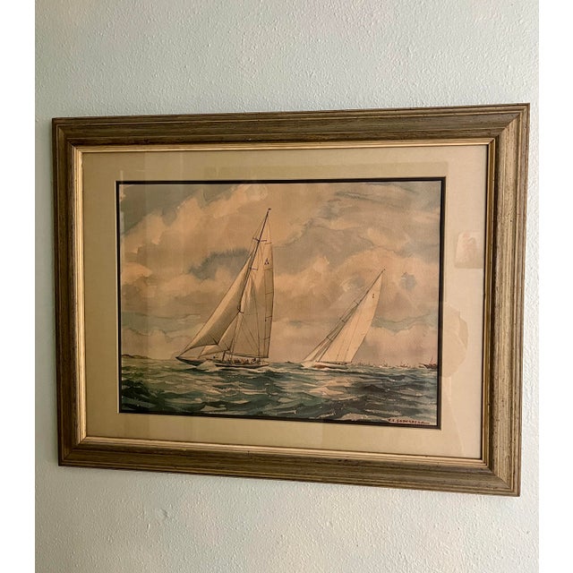 Mid 20th Century Yngve Edward Soderberg Pair of Mid Century, Framed ...