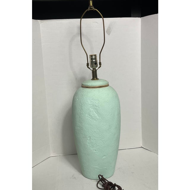 Late 20th Century Textured Seafoam Green Native Style Lamps by Markel ...