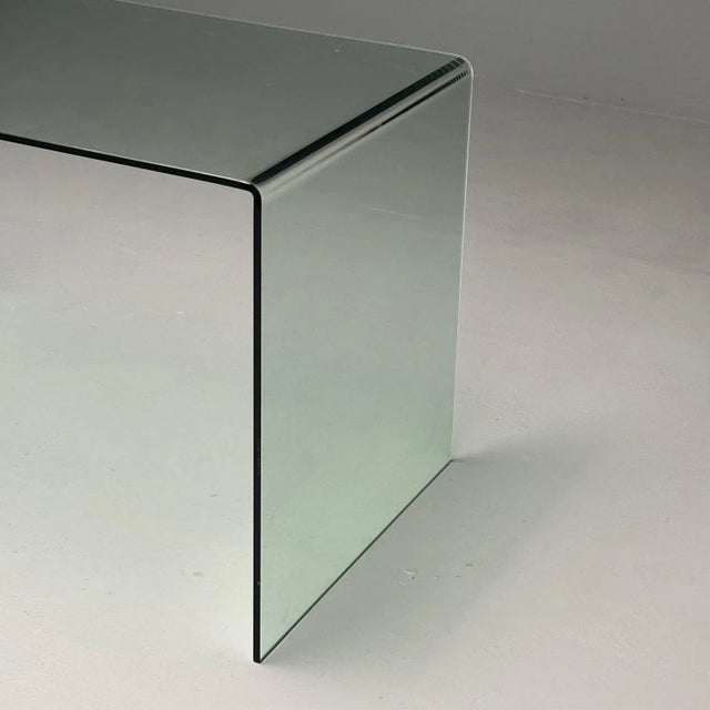 Mid-Century Modern, Glass Waterfall Console Table, American | Chairish