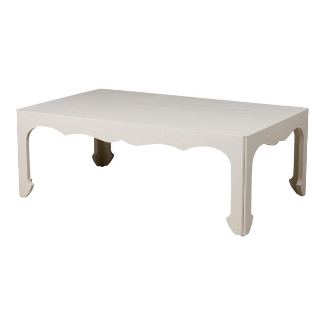 Asian Contemporary Style Light Gray Colored Raffia Wrapped Coffee Table ...