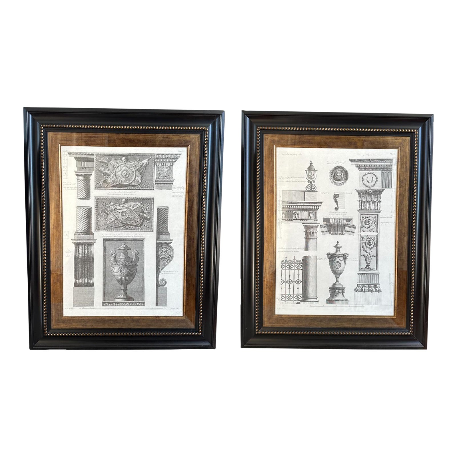 Architectural Neoclassical Column Diagram Prints - a Pair | Chairish