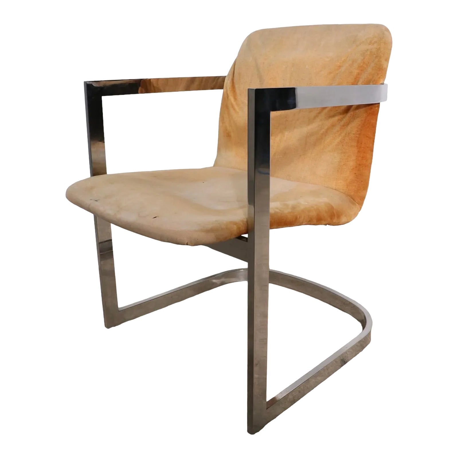 1970’s Chrome Frame Arm Chair After Baughman | Chairish