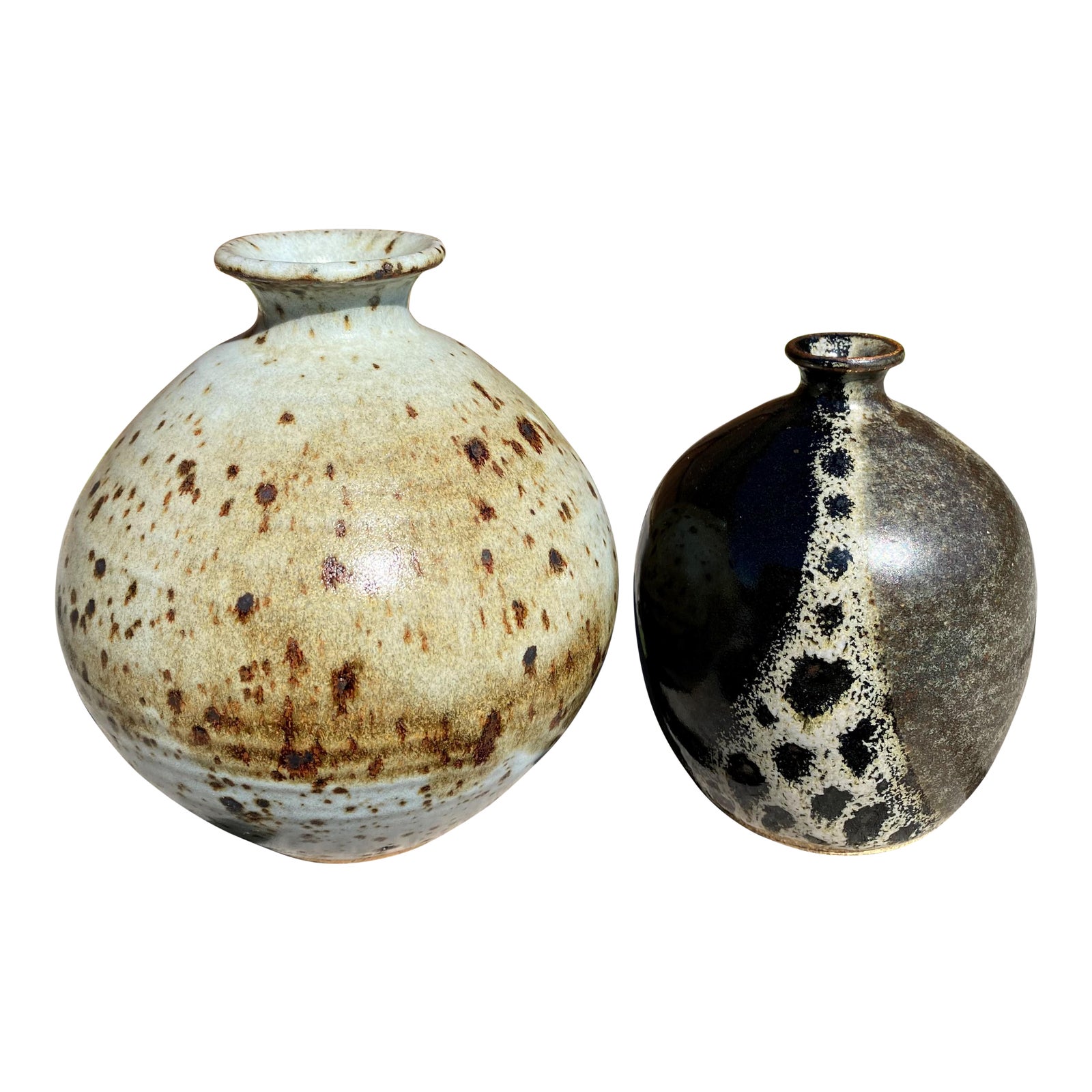 Mid-Century Organic Modern Studio Pottery Weed Pots - a Pair | Chairish