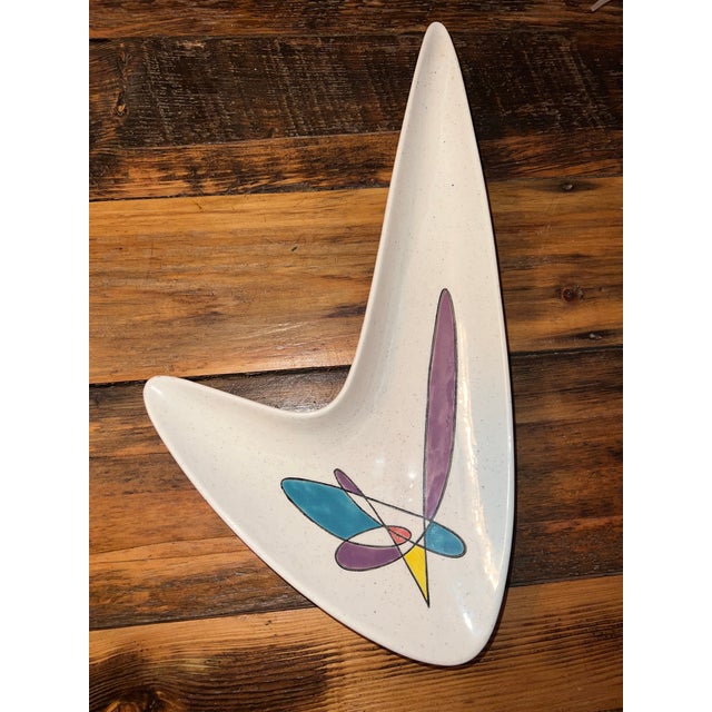 Vintage Modern Atomic Ashtray or Candy Dish in Boomerang Form | Chairish