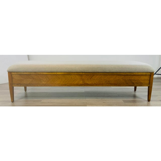 Theodore Alexander Modern Light Oak Finished Bench | Chairish