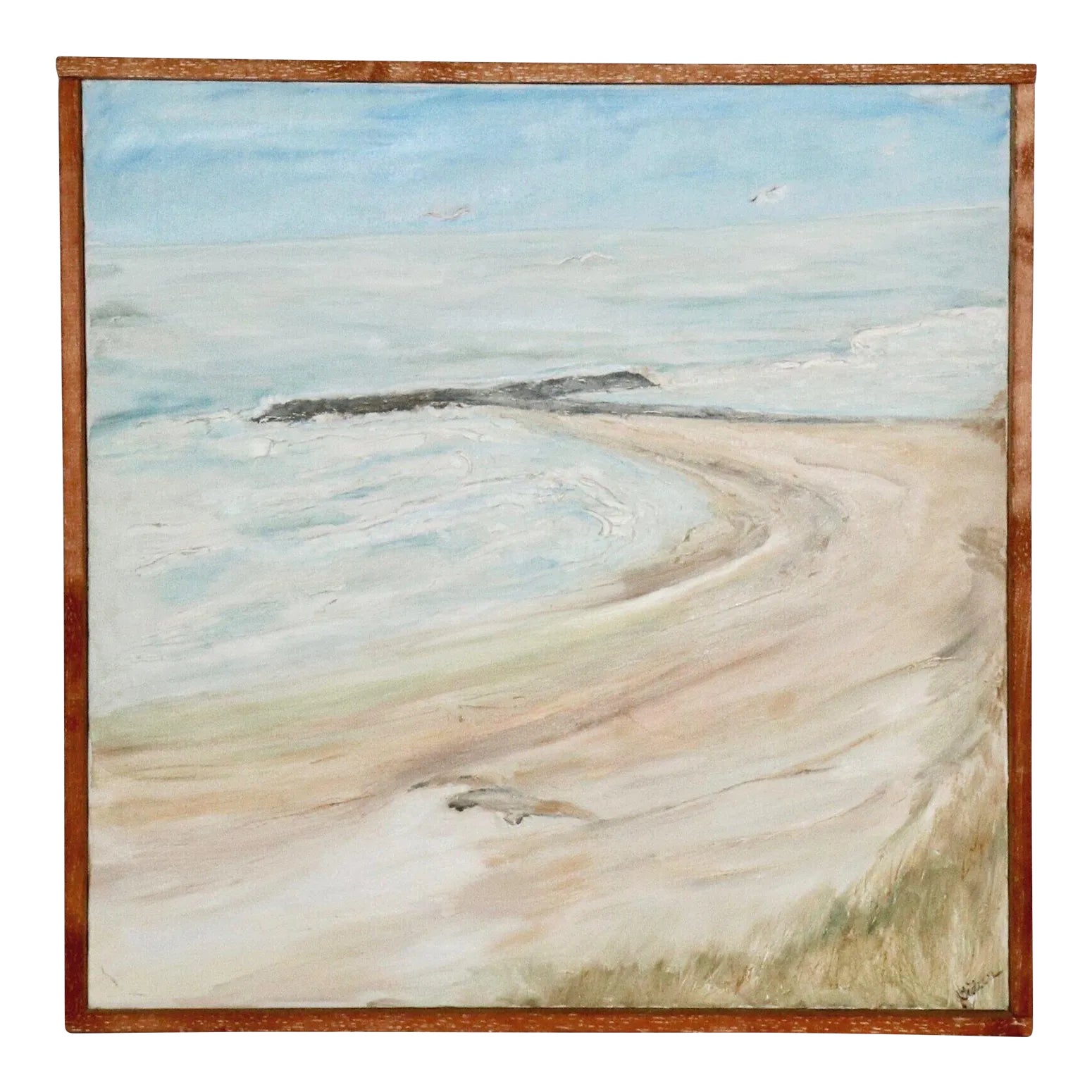 Listed American Artist Elmo Gideon Fine Original Oil Seascape Painting ...