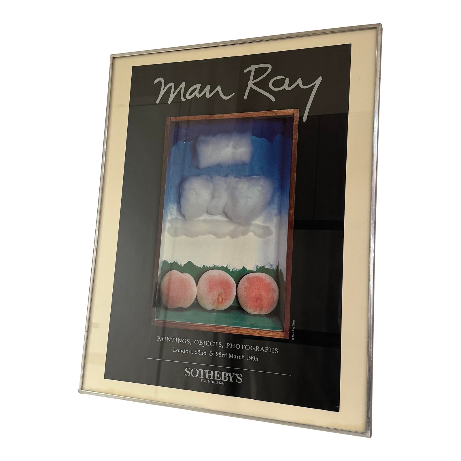 1995 Man Ray Three Peaches Poster for Sotheby's, Framed, Original ...