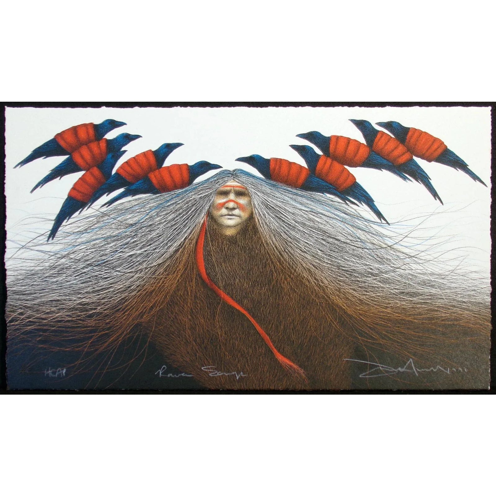 Frank Howell "Raven Songs" Hand Colored Lithograph Unframed 1991 8x14 ...