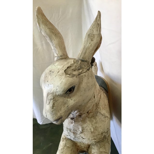 19th Century French Carved Juvenile Carousel Rabbit | Chairish