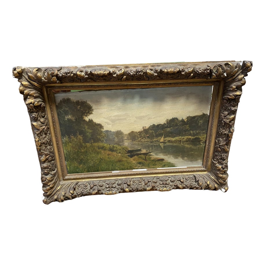 Gabriel Mathieu, Landscape, Oil, Framed | Chairish