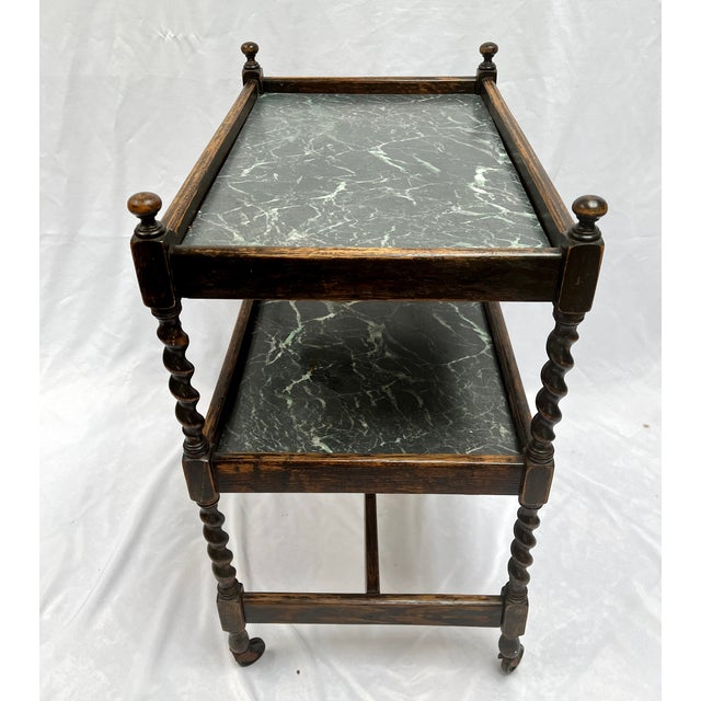 Mid 20th Century Vintage Barley Twist Rolling Tea/Bar Cart | Chairish