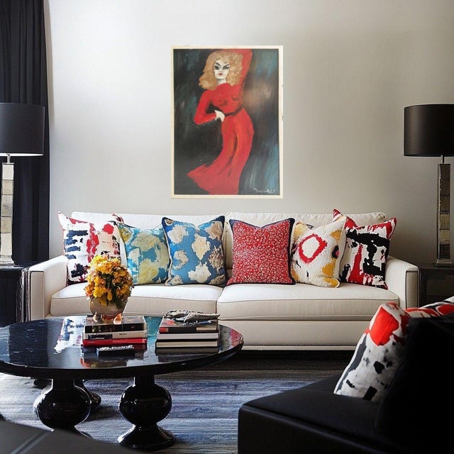 1960s Blonde Vamping in a Red Dress by Harry Jelinek (1905–1986) | Chairish