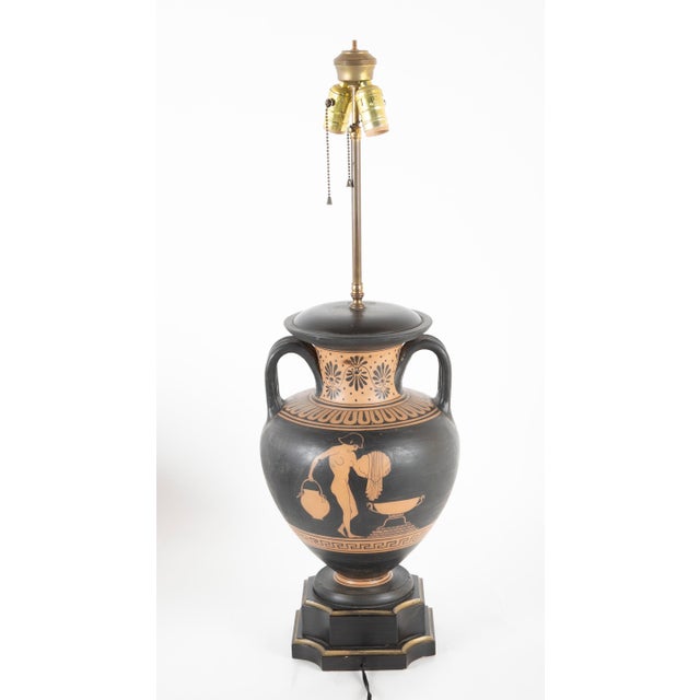 Ancient Greek Style Pottery Urn Form Table Lamp | Chairish