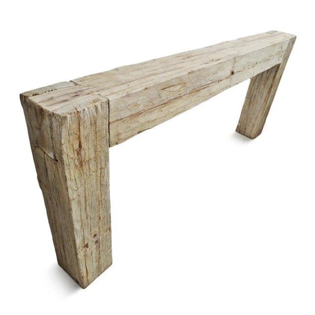 Reclaimed Bleached Beam Console Table | Chairish