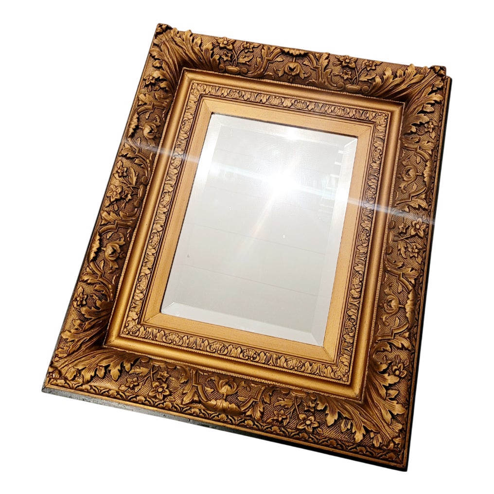 Antique Hand-Carved Gilded Wall Mirror from J. Sala & Sons, 1800s ...
