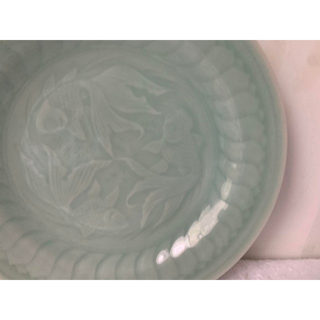 Vintage Chinese Ceramic Goldfish Plate/Chinese LongQuan Celadon ...