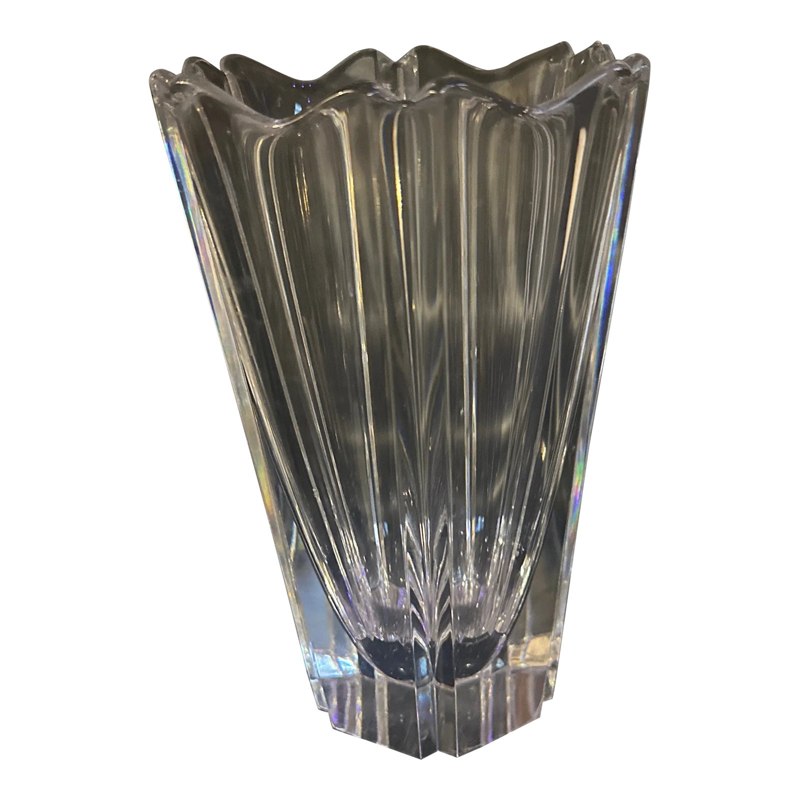 Late 20th Century Corona Crystal Vase by Orrefors | Chairish