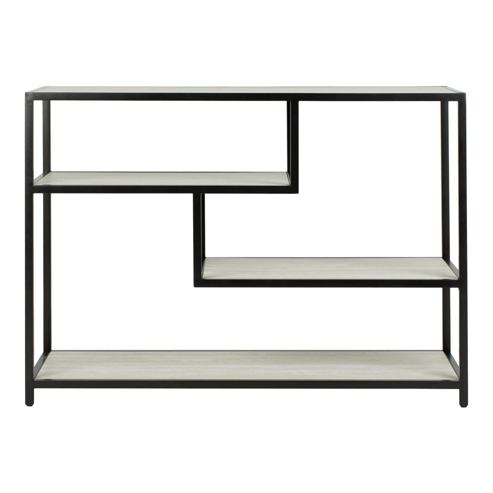 Geometric Console Table in Beige & Black | Chairish