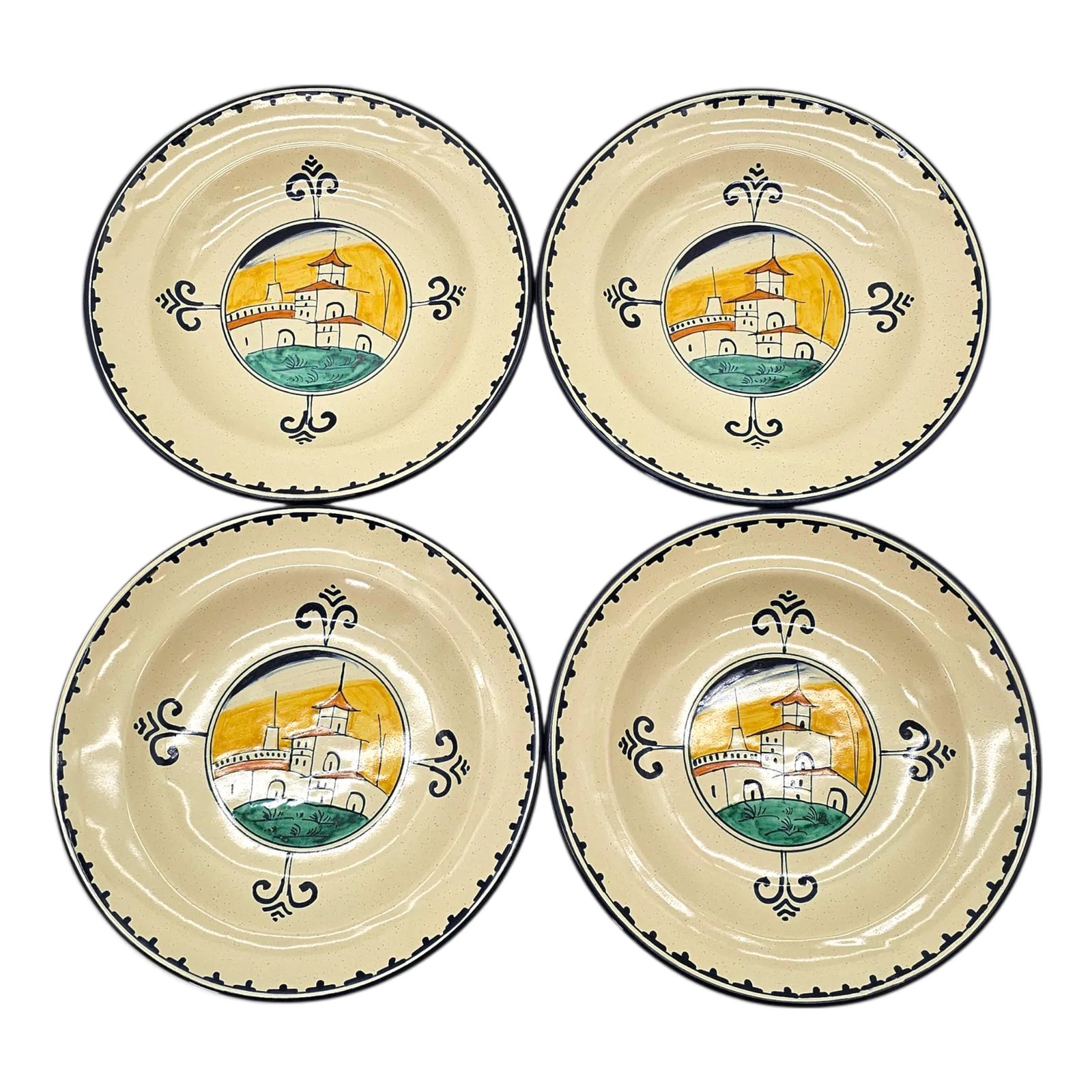 Late 20th Century Corso Dei Fiori “Casolare” Pasta Bowls, Set of Four ...