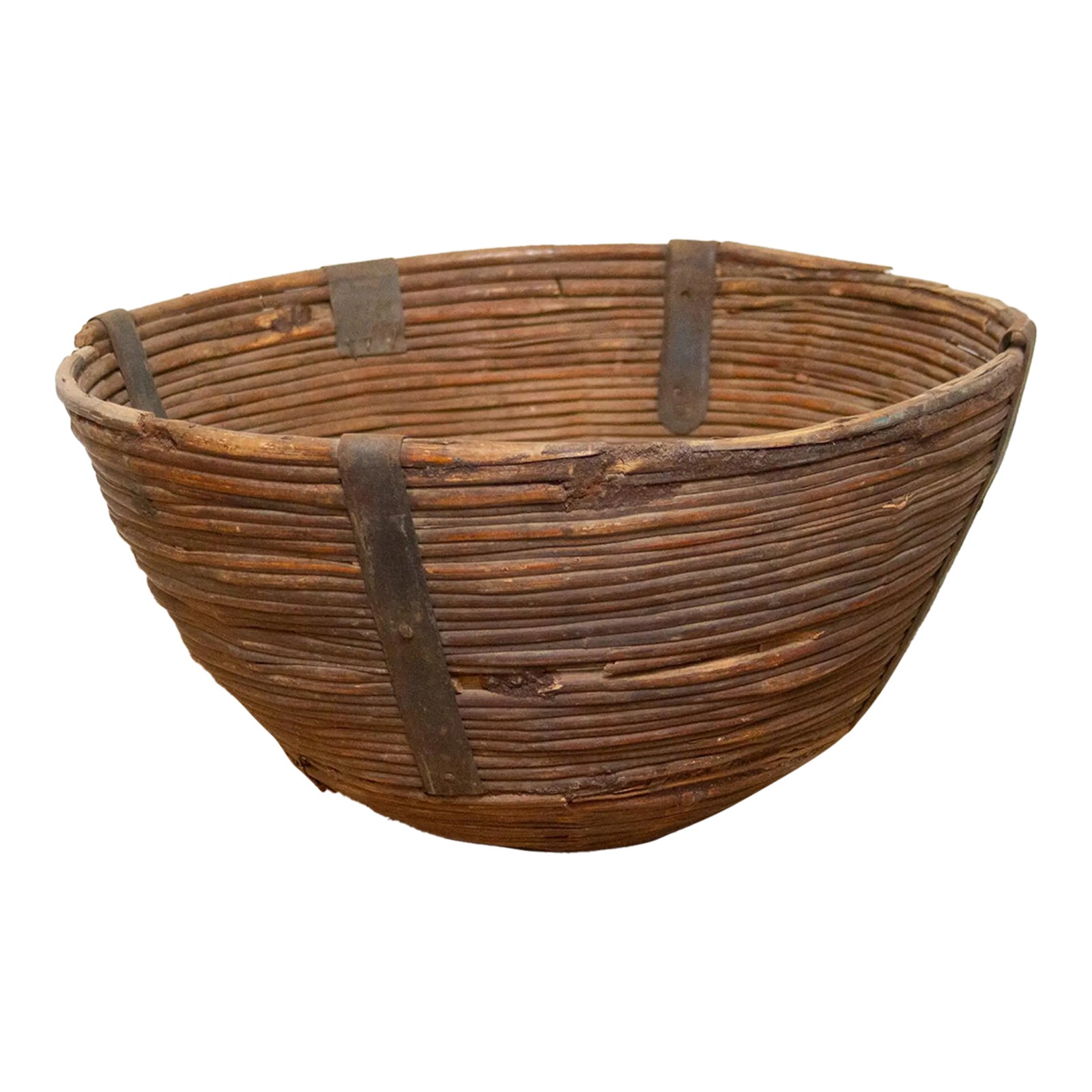 Large Wicker Vegatable Basket | Chairish