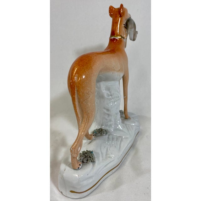 Antique Right Facing Staffordshire Greyhound Dog With Rabbit/ Hare ...