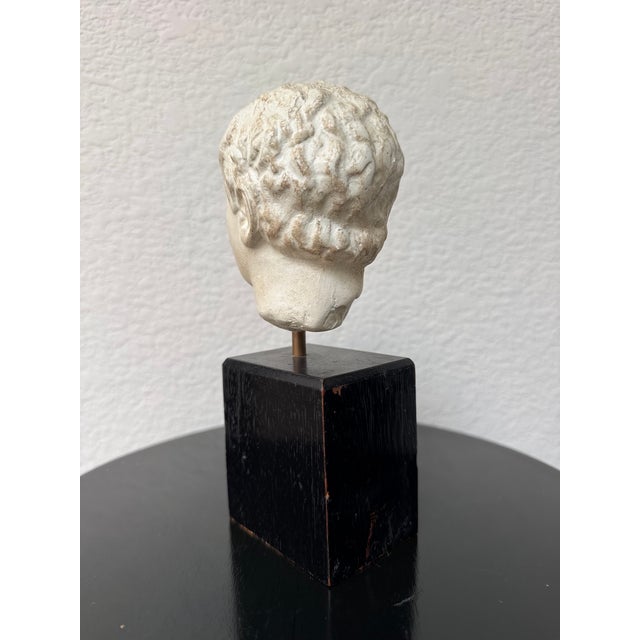 Antique-Style Classical Roman Head Bust on Custom Stand | Chairish