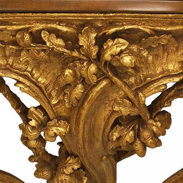 Italian Rococo Gilt Wood Console Table | Chairish