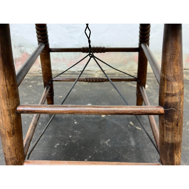 Spindle Back Chair Wire Support Antique | Chairish