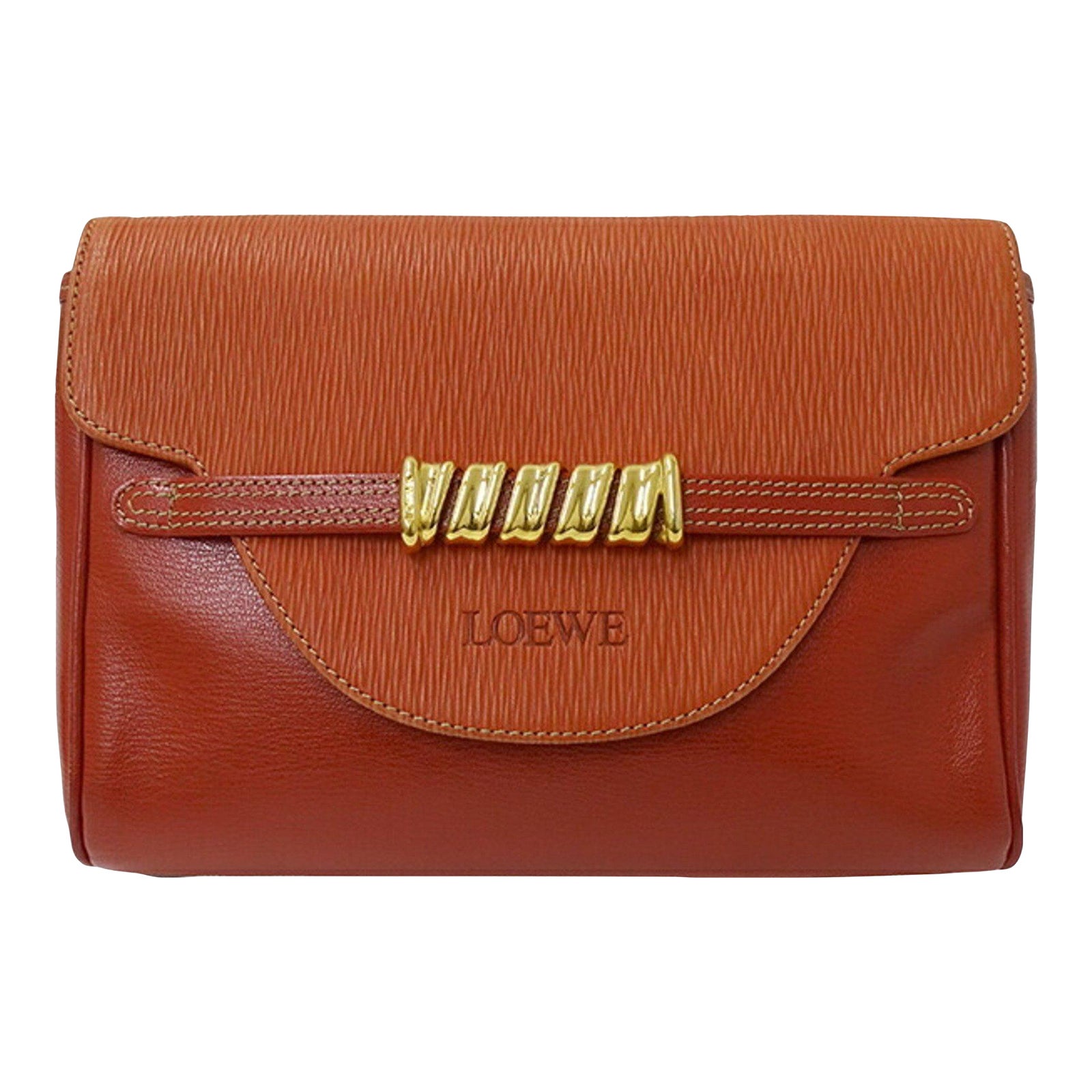 Loewe Bag Ladies Brand Velasquez Clutch Second Leather Red | Chairish