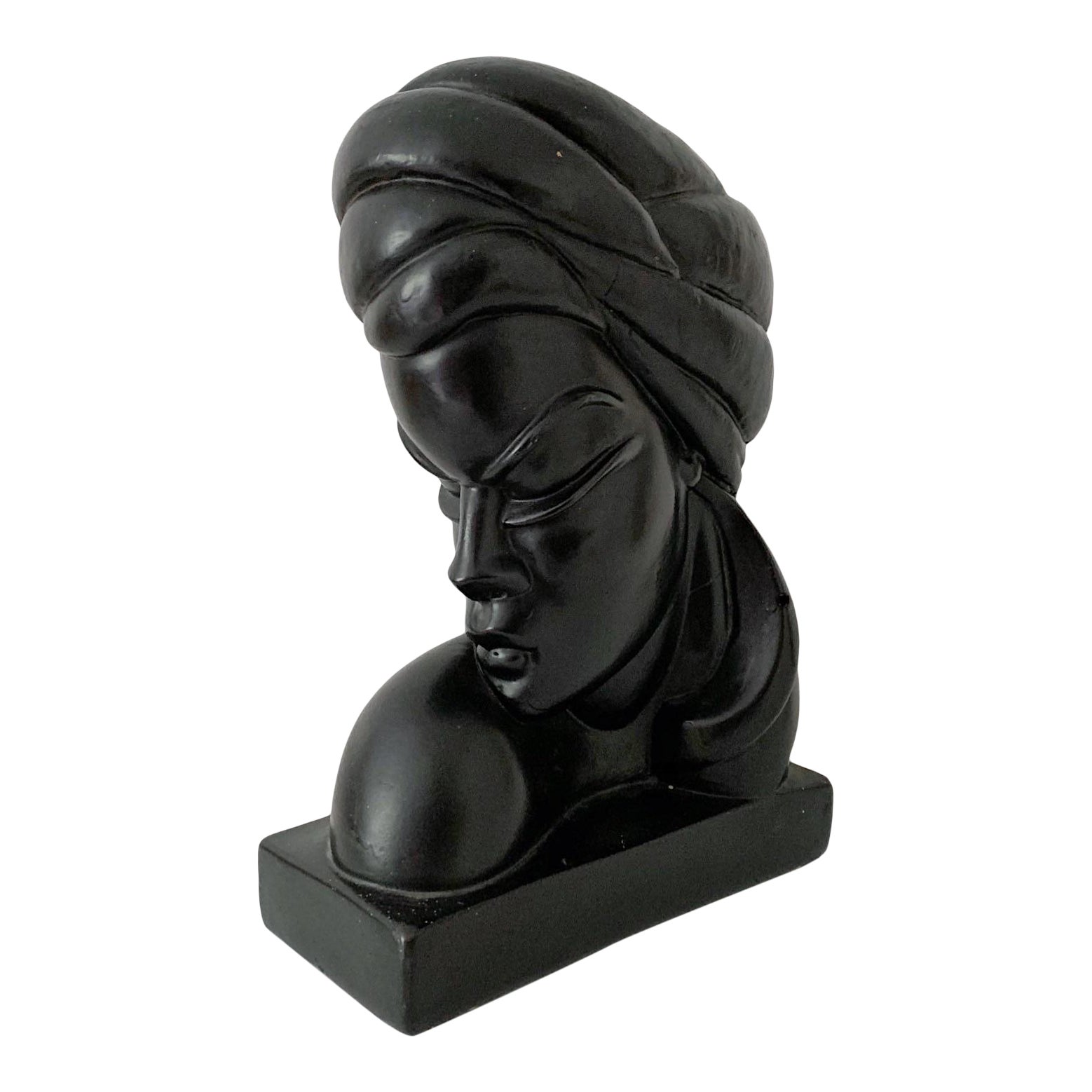 1950s Vintage Alexander Backer Female Head Bust Sculpture | Chairish