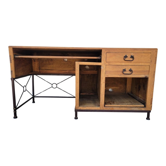 1970s Rustic Pine Computer Desk. | Chairish