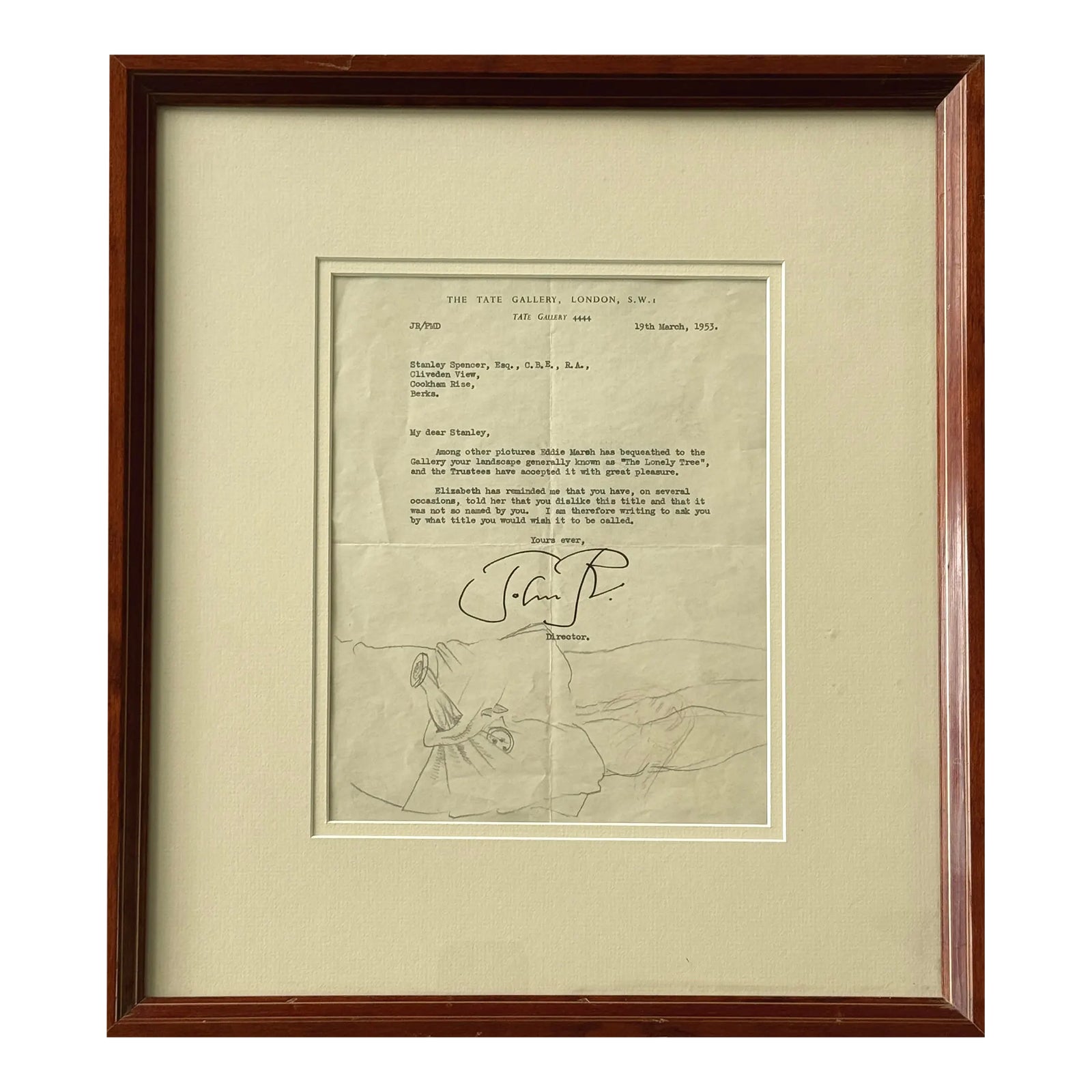 Stanley Spencer (1891–1959) - Original Drawings on Letter From the Tate ...