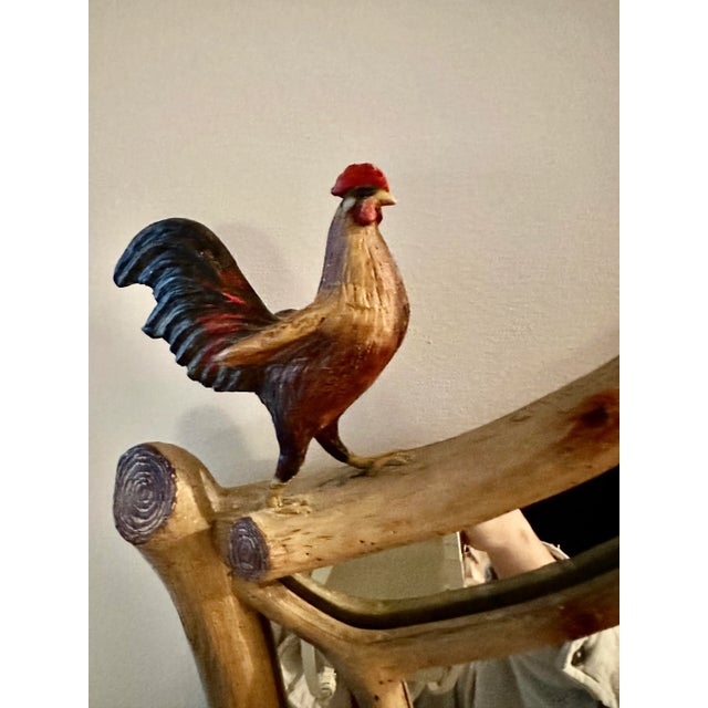 Carvers Guild Roosters With Wheat Sheaves Candle Sconce Mirror | Chairish