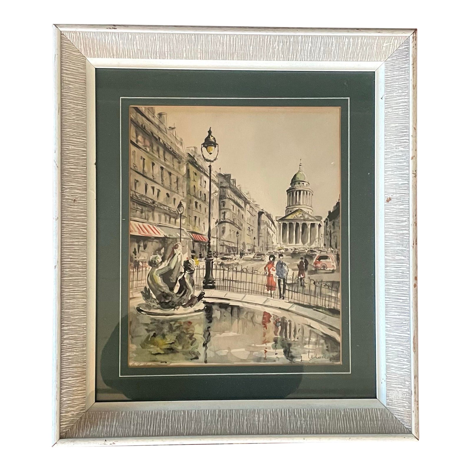 1950s G. Lelong, Paris Hand Colored Lithograph Pencil Signed | Chairish