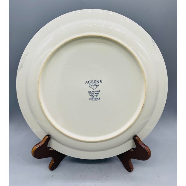 Mismatched Set of 5 Vintage Floral Stoneware Chop Plates or Extra Large ...