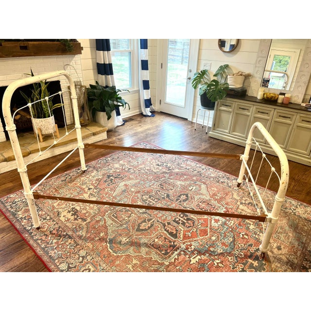 19th Century Victorian Iron Bedframe | Chairish