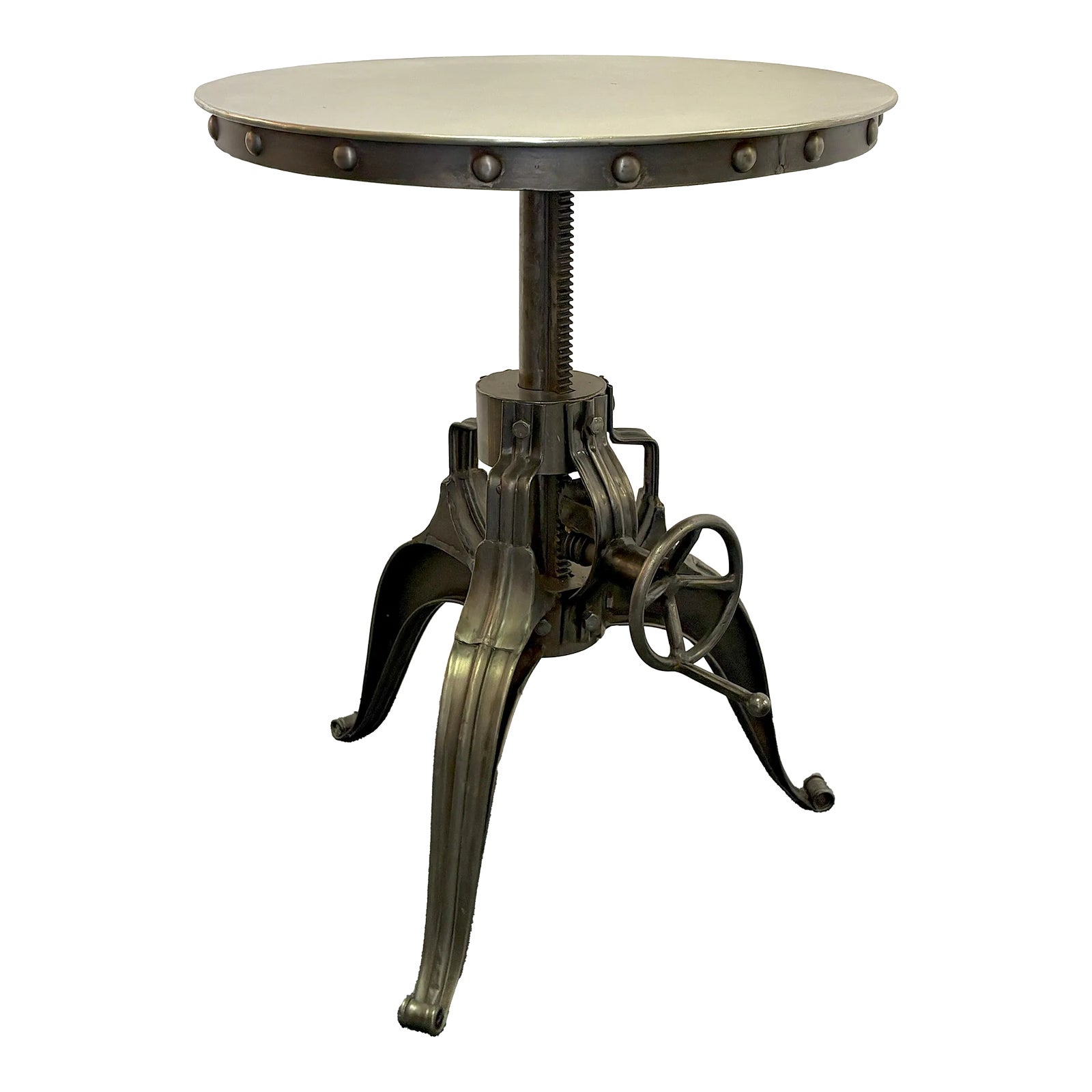 Industrial Style Height Adjustable Steel Side Table With Turning ...