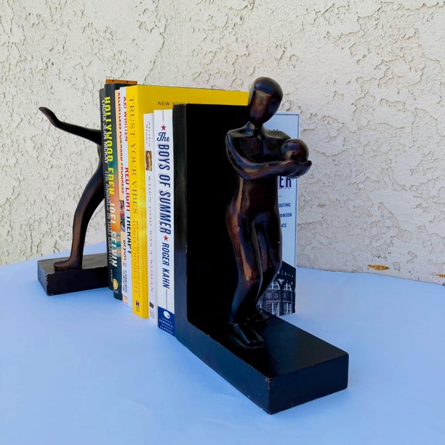 Pair of Mid Century Male Figurine Bookends | Chairish