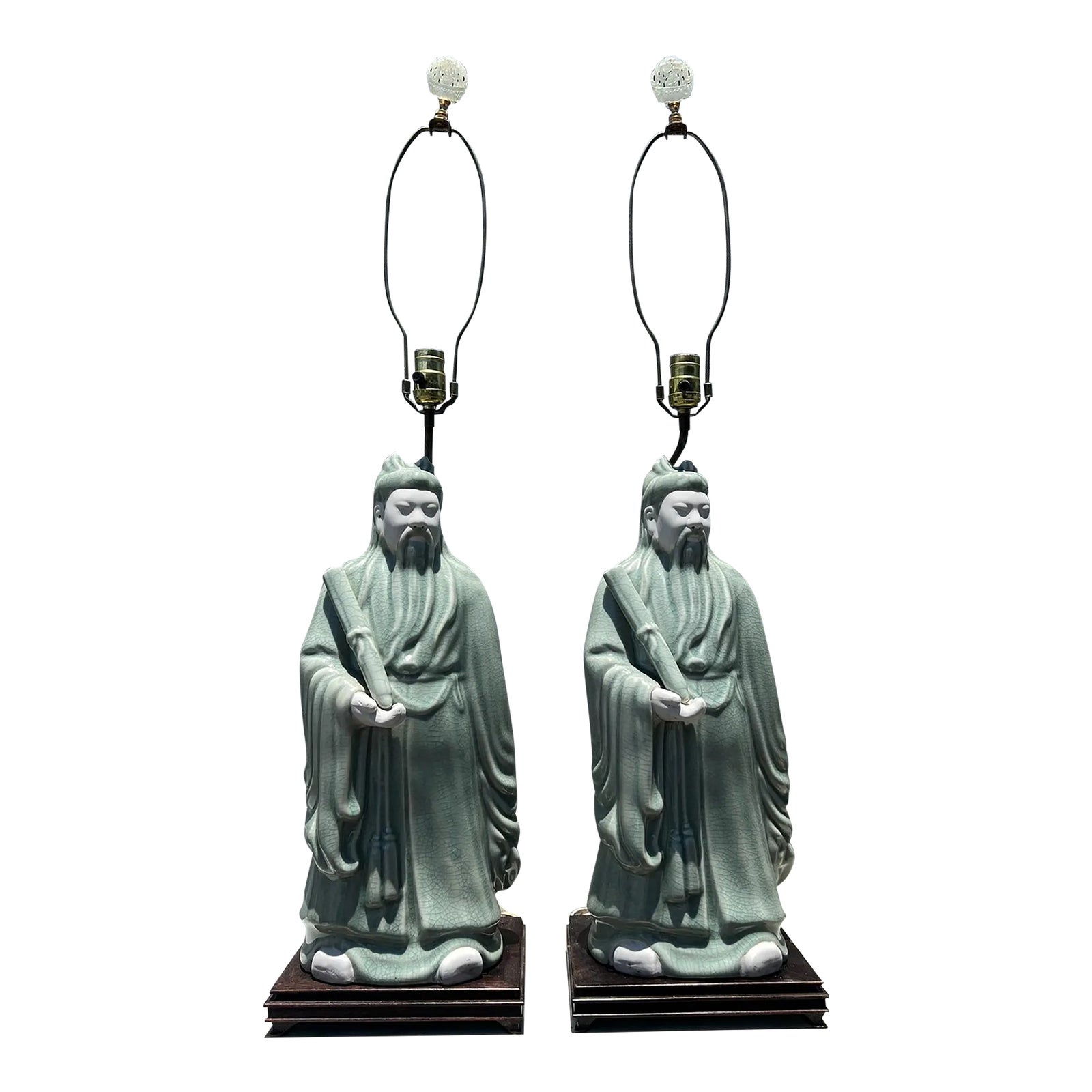 Pair of Vintage Asian Porcelain Table Lamps | Chairish