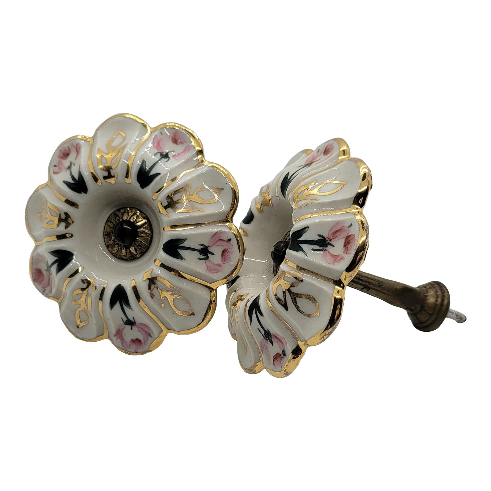 Vintage Porcelain Victorian Style Curtain Tie Backs- Set of 2 | Chairish