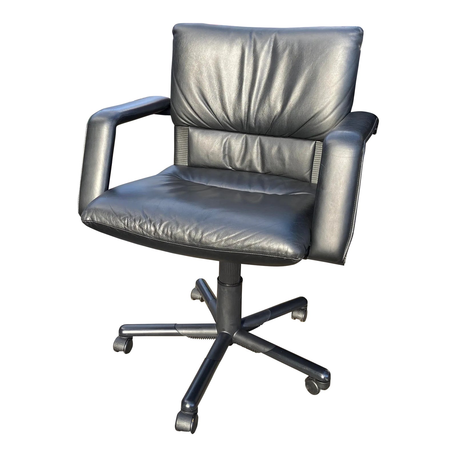 Mario Bellini Vintage Leather Swivel Chair for Vitra | Chairish
