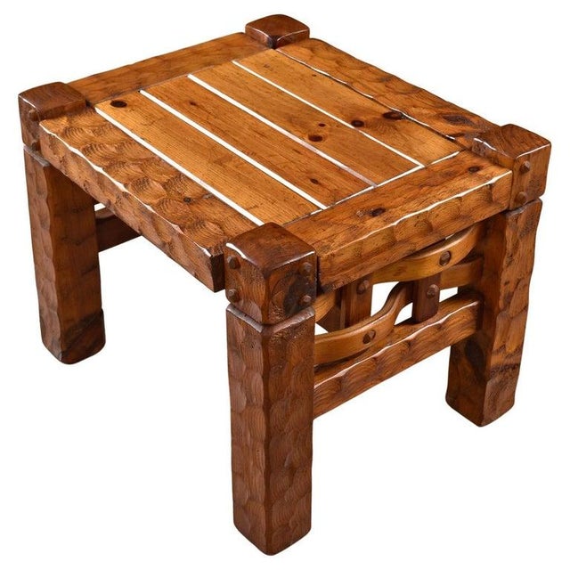 Null Rustic Solid Knotty Pine Log Cabin Style Coffee Table and Side Table | Chairish