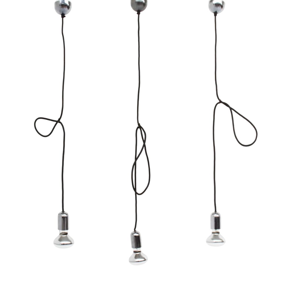 German Mod. No Fuss Pendant Lights by Ingo Maurer, 1960s, Set of 3 ...