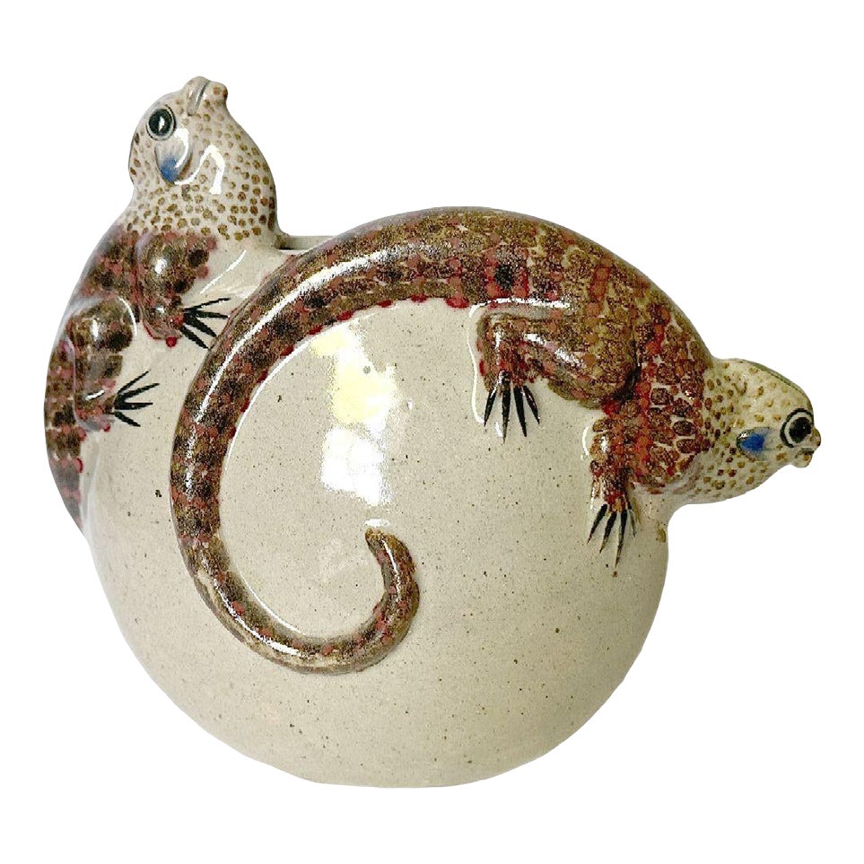 Vintage Signed Jorge Wilmot Mexican Art Pottery Iguana Lizard Vase ...