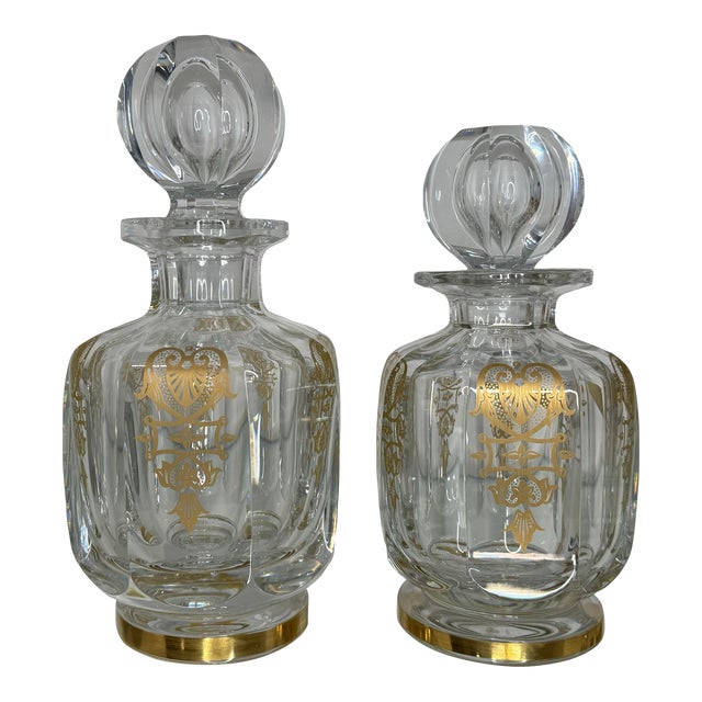 Vintage Baccarat Crystal Empire Magnum Perfume Bottles - a Set | Chairish