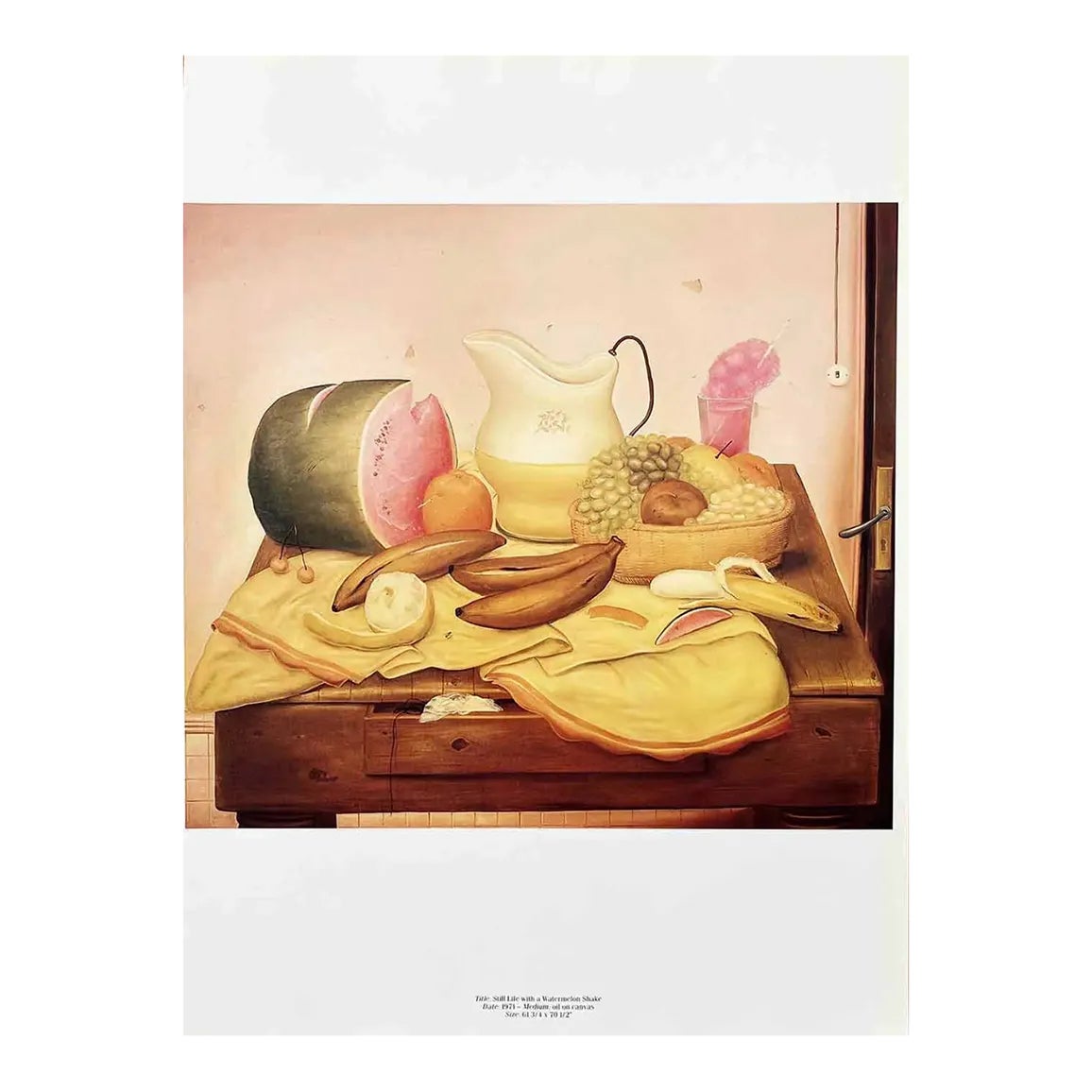 Fernando Botero 30 Stillife With a Watermelon Shake 1983 | Chairish