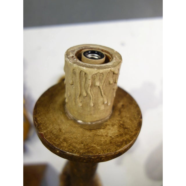 18th Century Louis XV Venetian Painted Wood Torch Sconces with Gilt ...