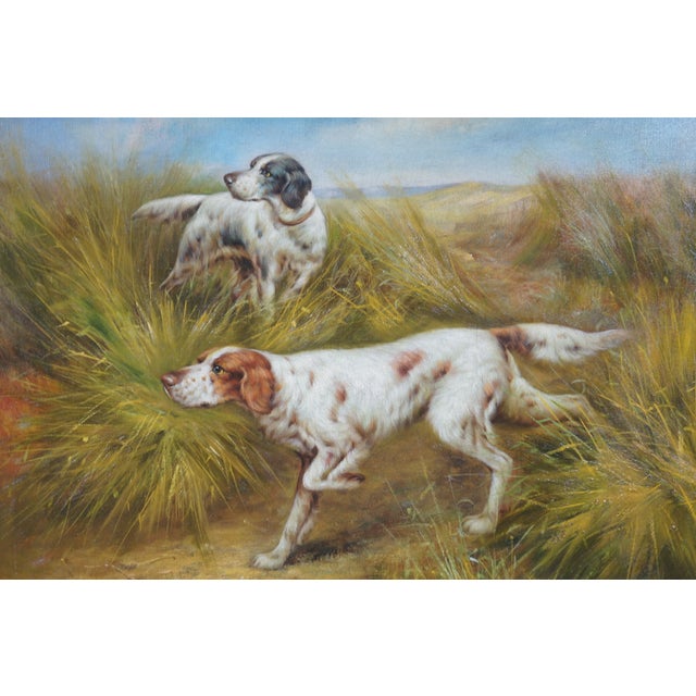 Evans Pointer Hunting Dogs Landscape Portrait Oil Painting on Canvas 34 ...