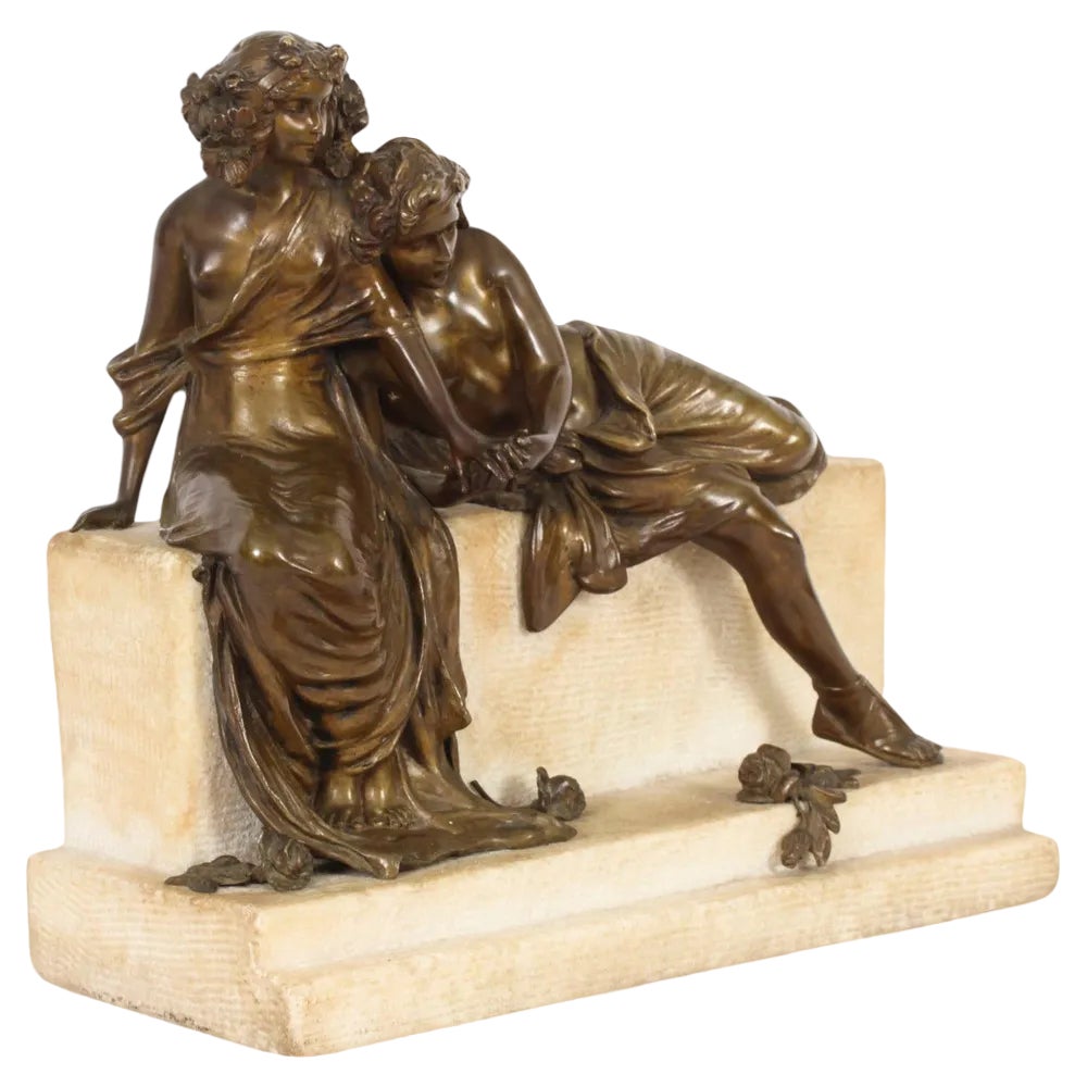 Carl Kauba, Figurative Sculpture, 1890s, Bronze on Marble | Chairish